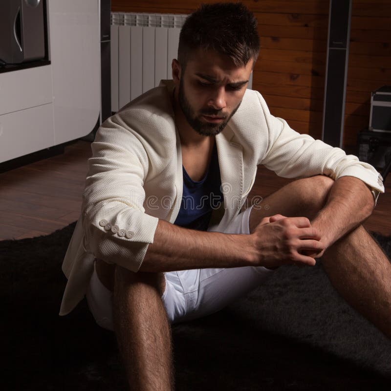 Handsome Young Elegant Man in House Interior. Stock Image - Image of ...
