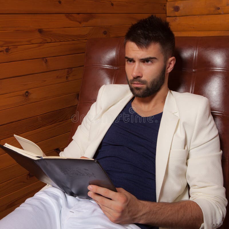 Handsome Young Elegant Man in House Interior. Stock Photo - Image of ...