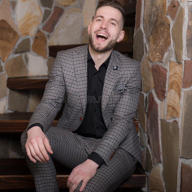 Handsome Young Elegant Man in House Interior. Stock Photo - Image of ...