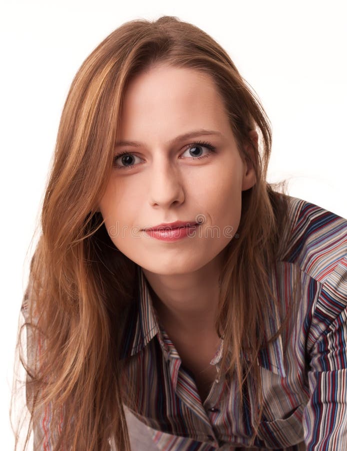 Girl in pink shirt smiling stock photo. Image of girl - 9604392