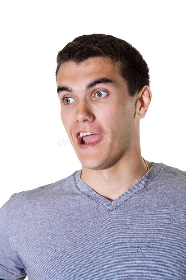 Handsome Young Guy Screaming in Joy Stock Photo - Image of isolated ...