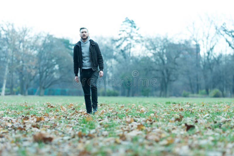 Hipster Man Walking in the Park Stock Photo - Image of lifestyle ...