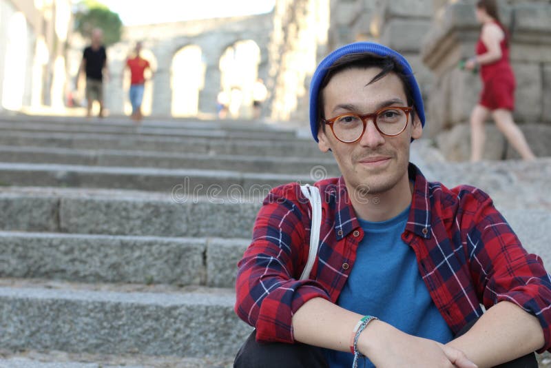 Handsome Young Hispanic Male Smiling Outdoors Stock Image - Image of ...