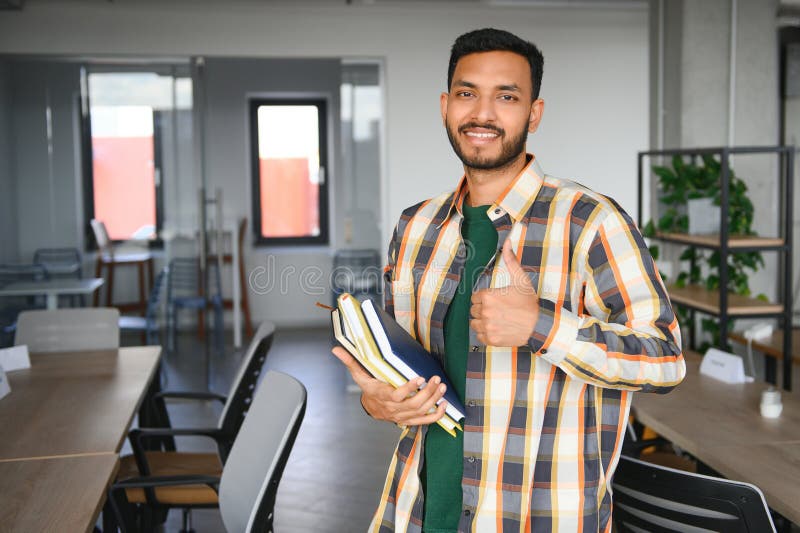 Handsome and Young Indian Male College Student. Stock Image - Image of ...