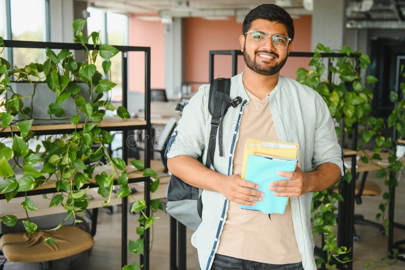Handsome and Young Indian Male College Student Stock Photo - Image of ...