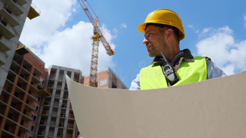 Handsome Young Male Constructor Engineer Wearing Helmet and Uniform ...