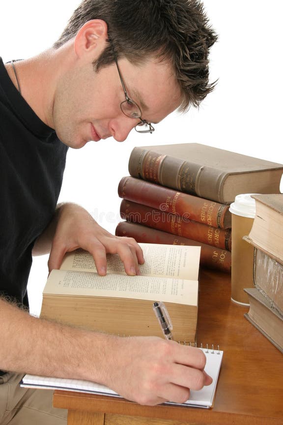 Handsome Young Male Studying Stock Photo - Image of cute, antique: 1301902