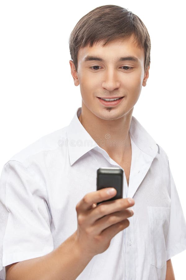 Young Man Showing Mobile Phone Stock Image - Image of male, face: 12493081