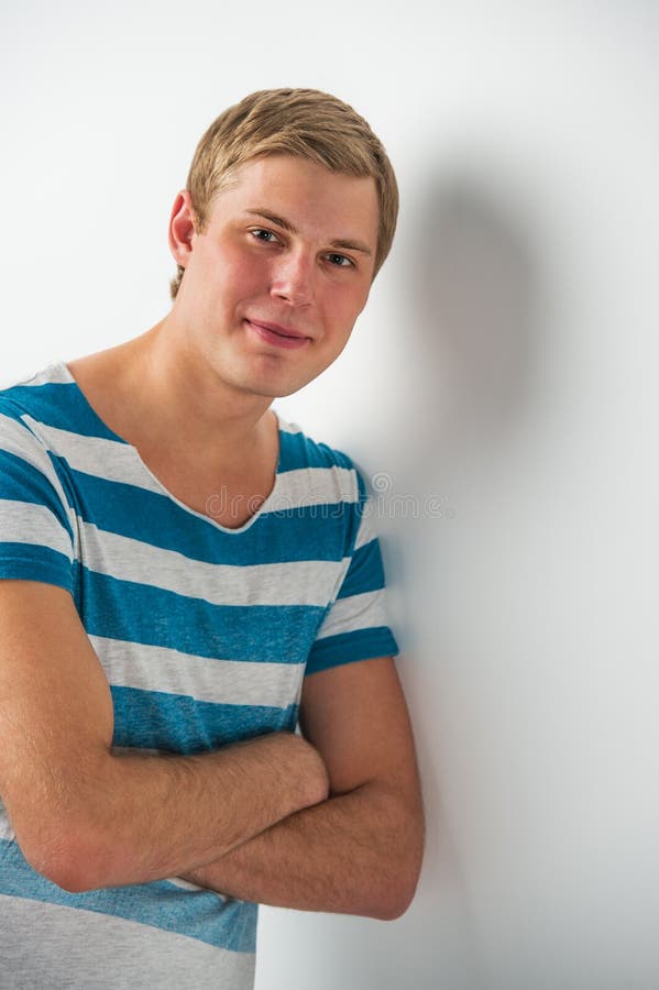 Handsome Young Man with a Charming Smile and Look Stock Photo - Image ...