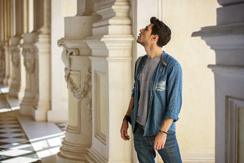 Handsome Young Man Inside a Museum Stock Image - Image of adult, indoor ...