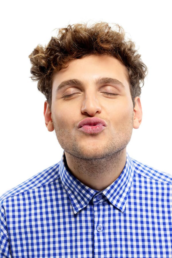 Handsome Young Man Kissing Camera Stock Photo - Image of lifestyle ...