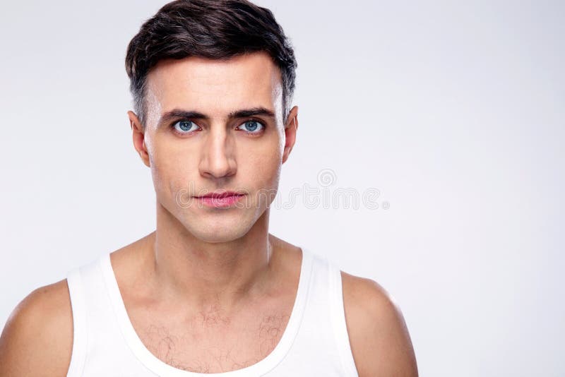 Portrait Normal Man Over Grey Background Stock Photos - Free & Royalty ...