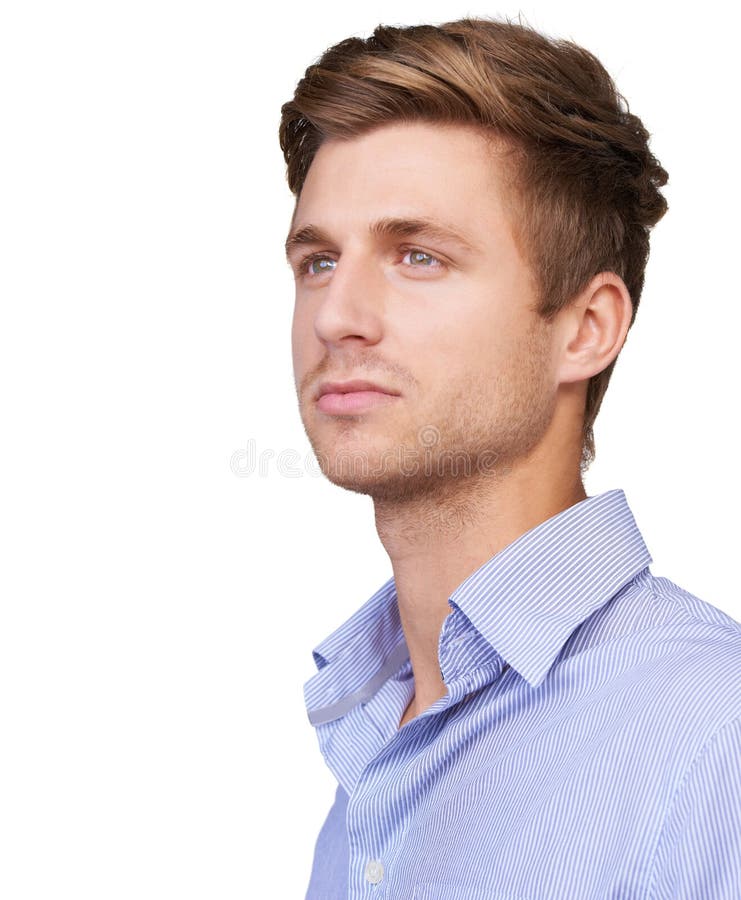 Caught in Thought. a Handsome Young Man Looking into the Distance ...