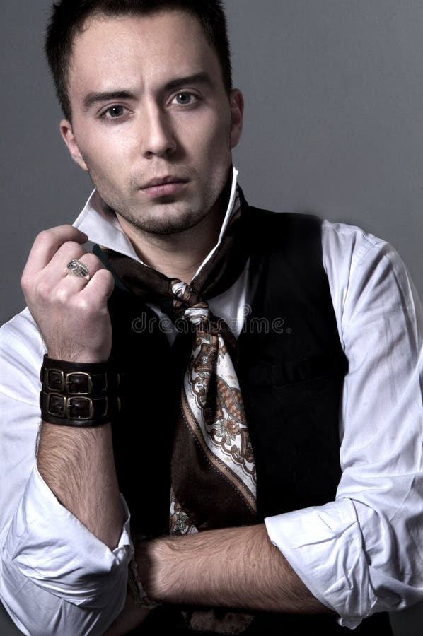 Handsome Young Man Looking Seriously Stock Image - Image of vertical ...