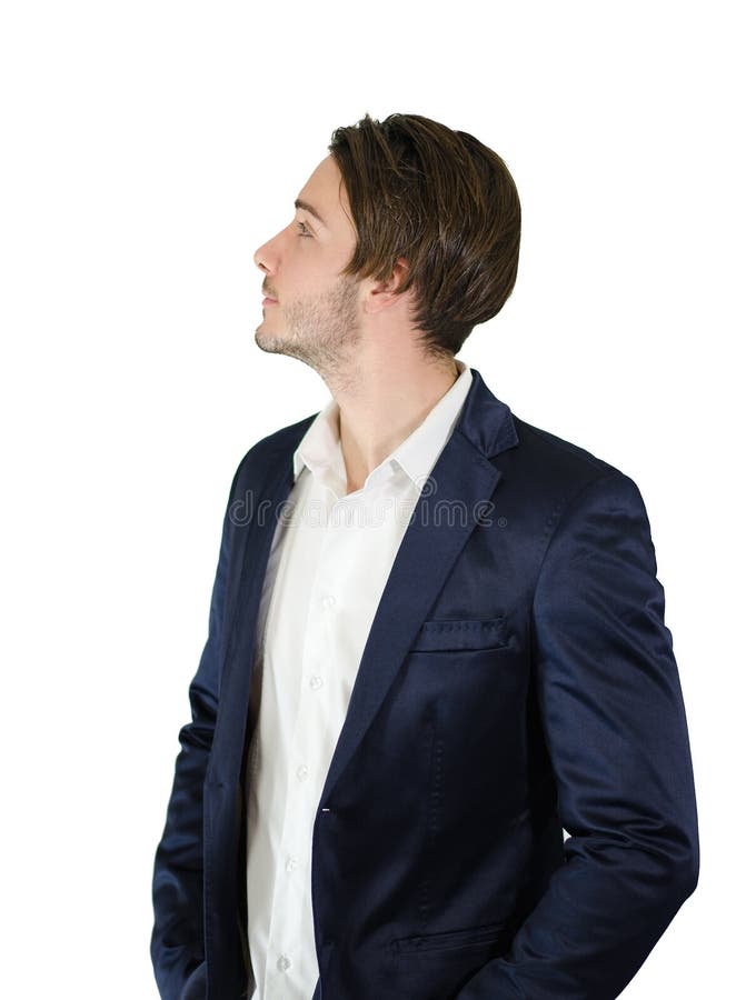Handsome Young Man Looking To a Side Stock Image - Image of isolated ...