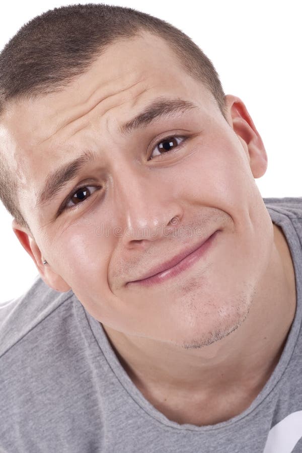Handsome Young Man Making a Funny Face Stock Photo - Image of light ...