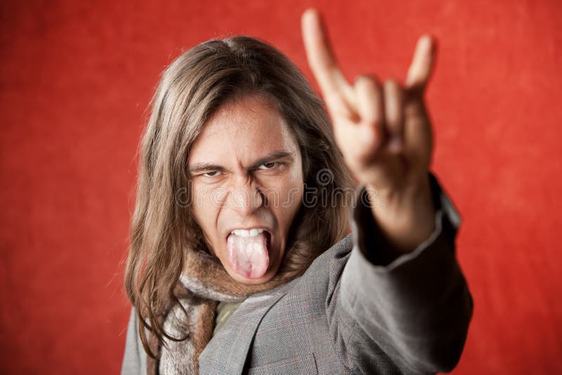 Handsome Young Man Making a Hand Gesture Stock Image - Image of ...