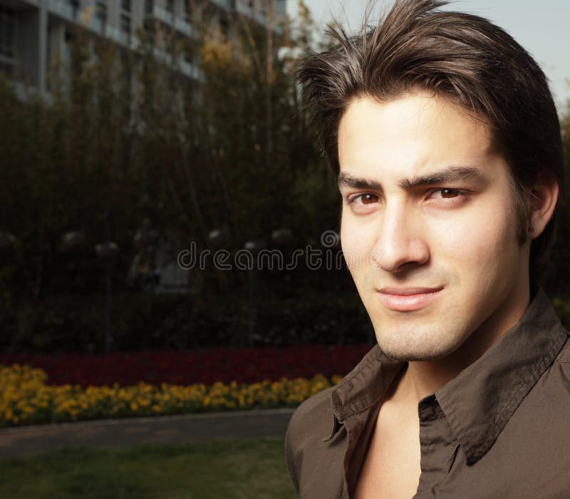 Handsome Young Man in Nature Stock Photo - Image of teenager, caucasian ...