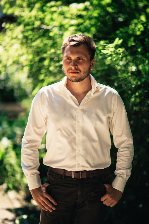 Handsome Young Man On Nature Background Stock Image - Image of look ...