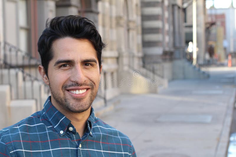 A Handsome Young Man in Plain Clothes Stock Image - Image of casual ...