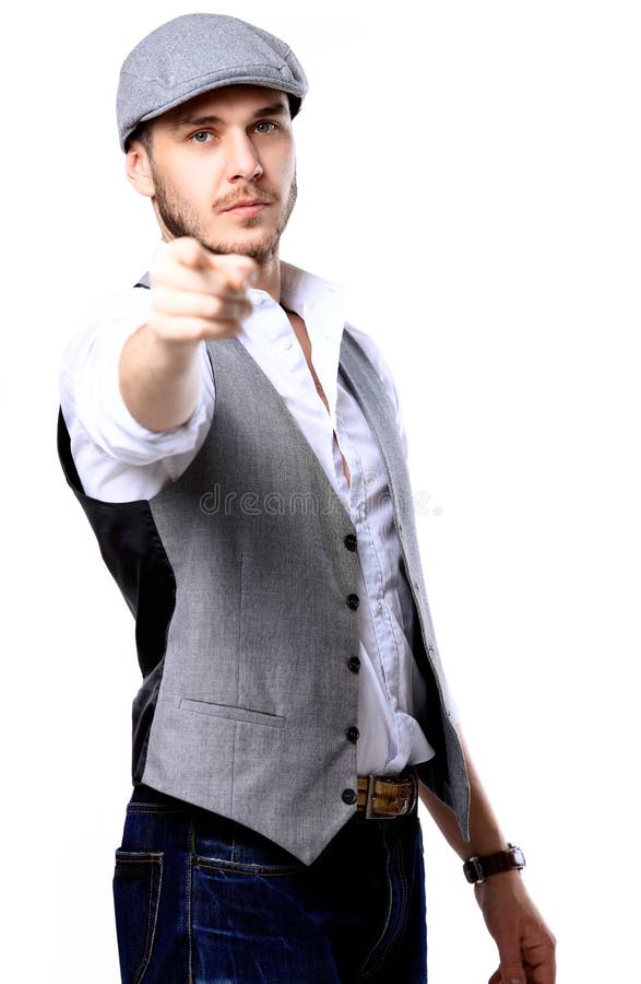 Handsome Young Man Pointing at You, Isolated Over Stock Photo - Image ...