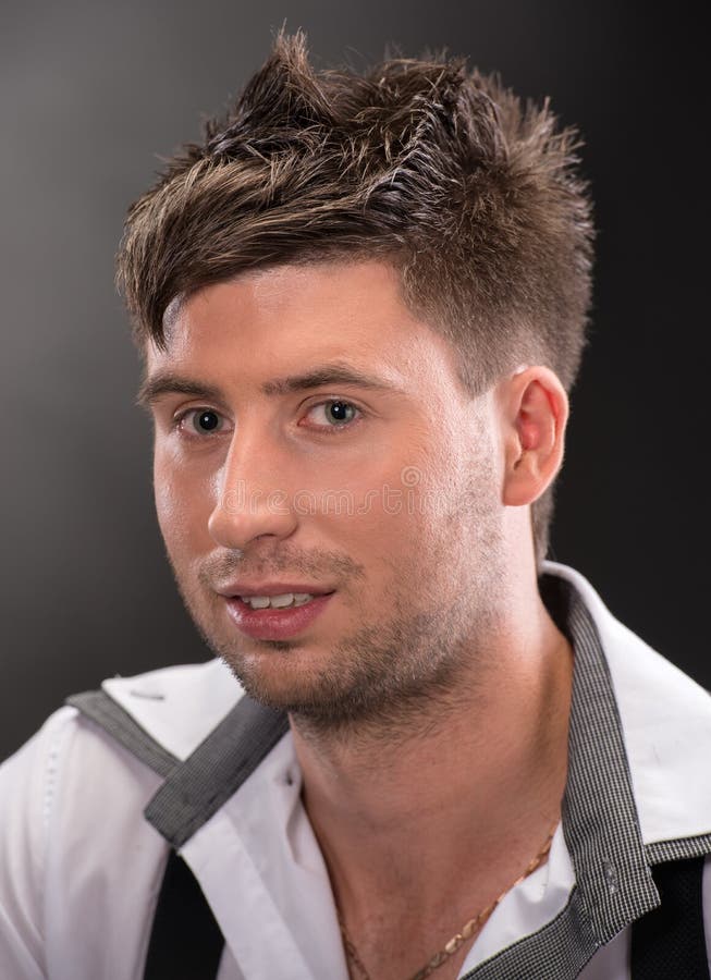 Handsome young man stock image. Image of head, brunet - 33161805