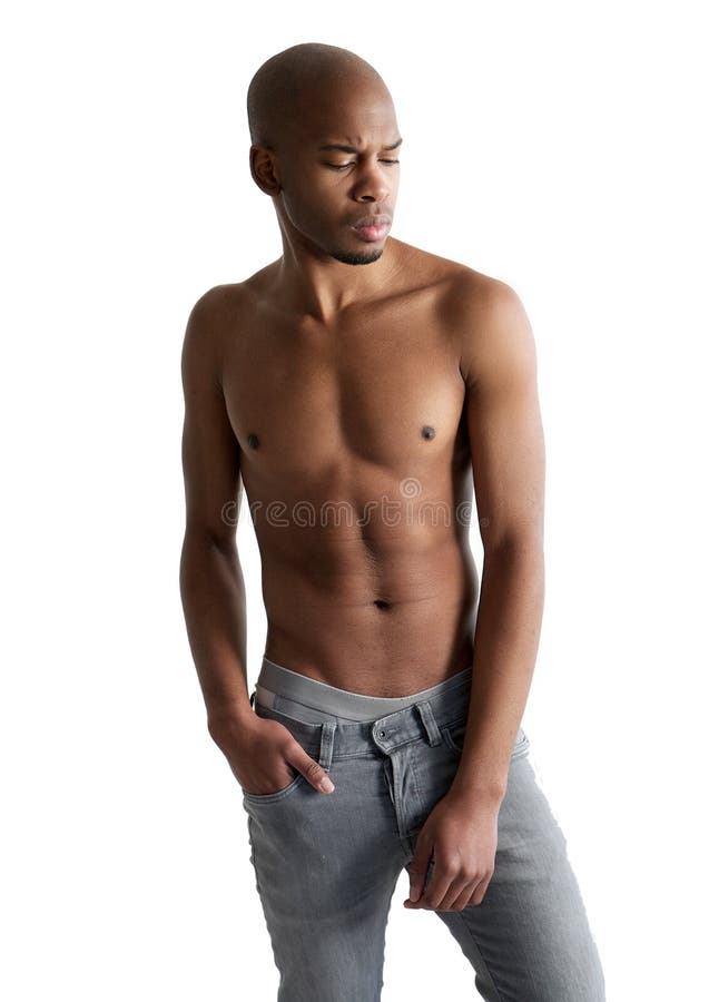 Male Fashion Model Posing with No Shirt Stock Image - Image of cool ...