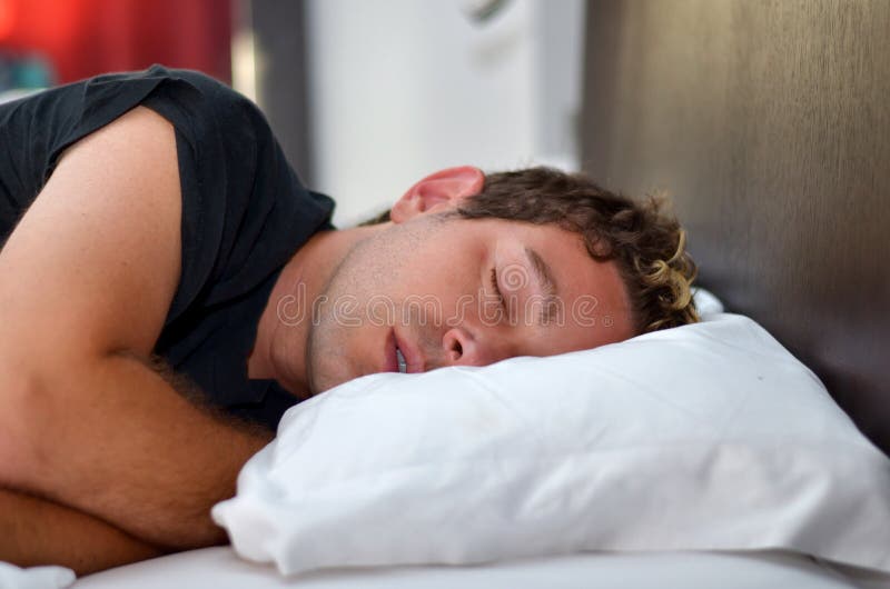 Handsome Young Man Sleeping Stock Photo - Image of adult, person: 31274502