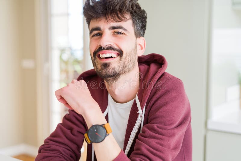 Handsome Young Man Smiling Cheerful at the Camera with a Big Smile on ...