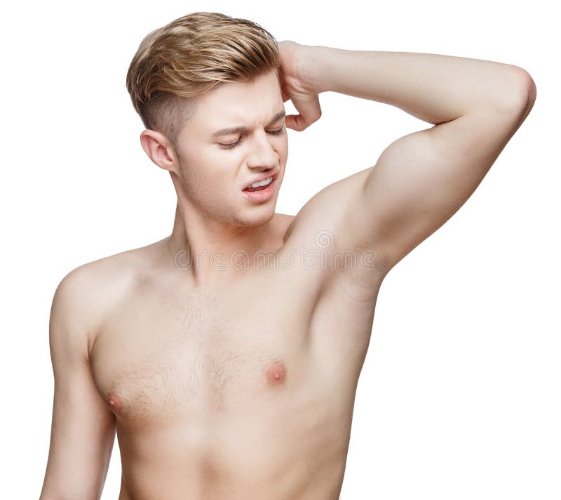 Handsome Young Man Sniffing His Armpit Stock Photo - Image of armpit ...