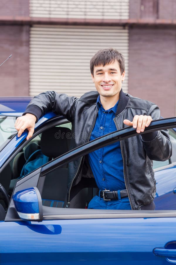 Handsome Young Man Standing Near His Car Stock Image - Image of driver ...
