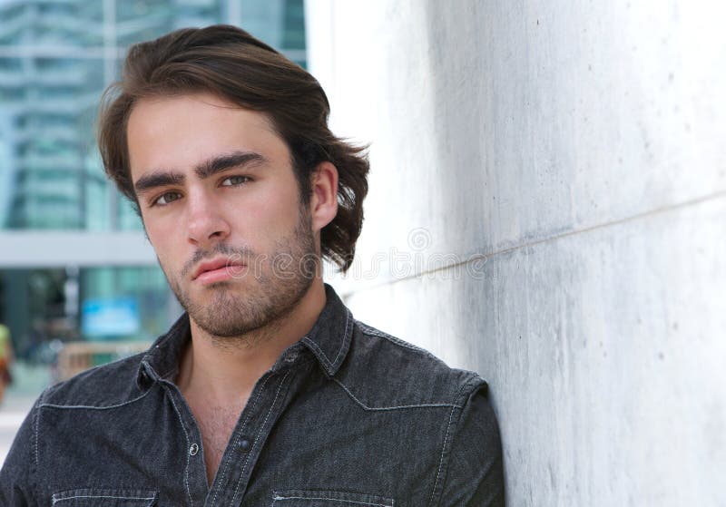 Handsome Young Man Standing Outside Stock Image - Image of city ...