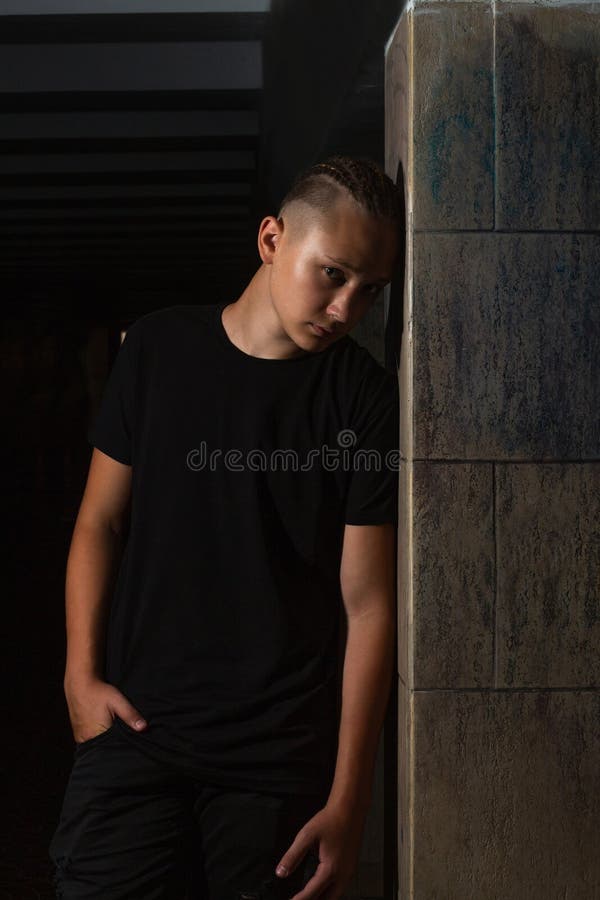Handsome Young Man Standing at the Underground Stock Image - Image of ...