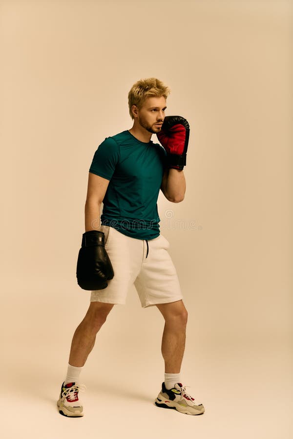 Young Man Prepares for Boxing Match Stock Photo - Image of performance ...