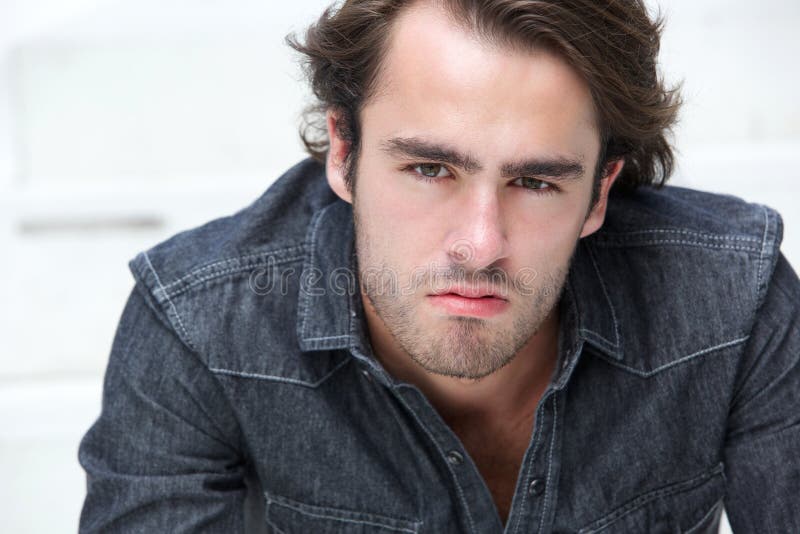 Handsome Young Man with Stubble Stock Image - Image of fashionable ...