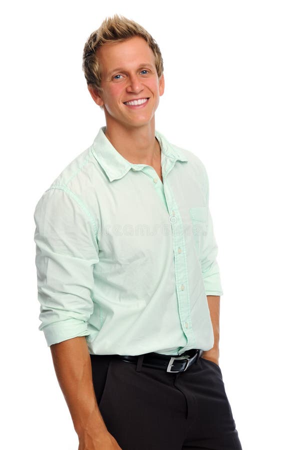 Handsome Young Man in Studio Stock Image - Image of assured ...