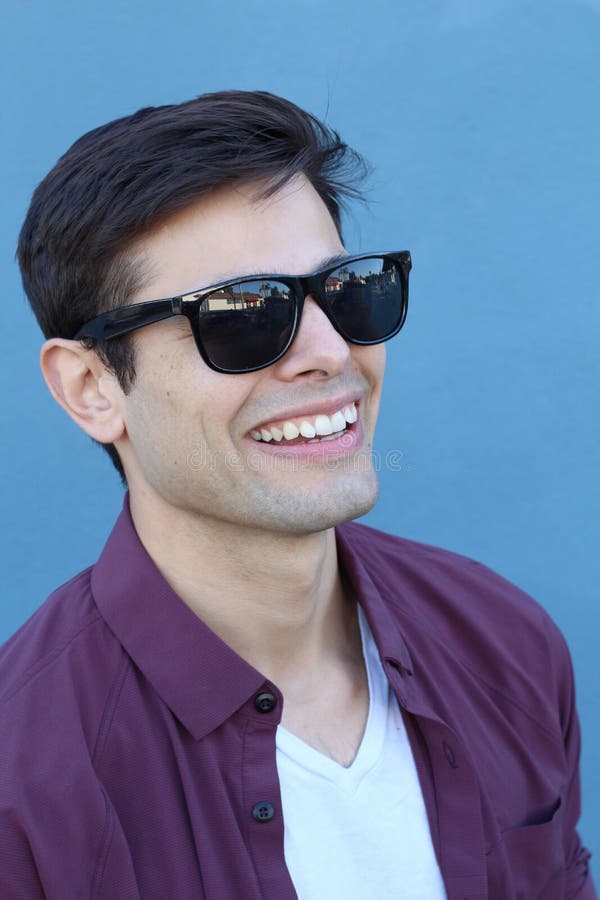 Handsome Young Man with Sun Glasses or Shades Stock Image - Image of ...