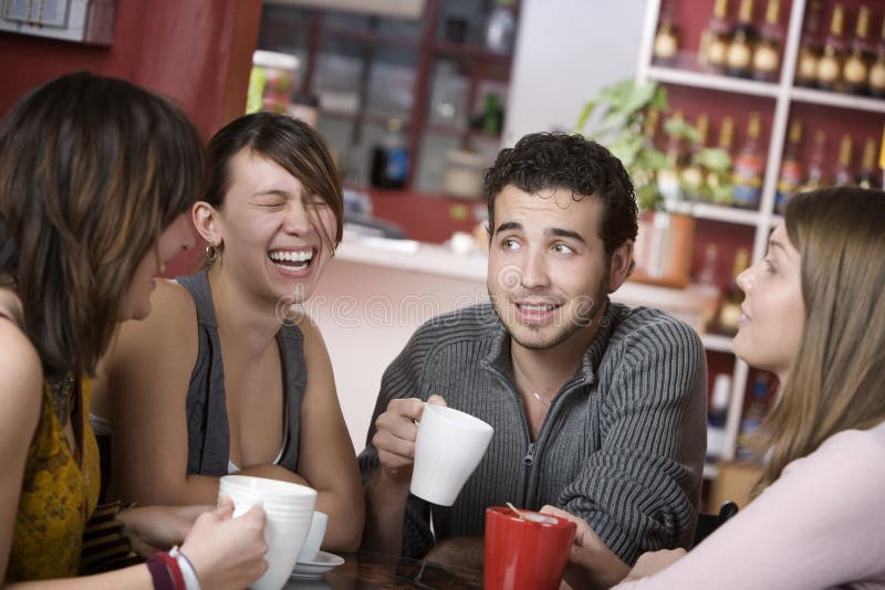 Handsome Young Man Surrounded by Women Stock Image - Image of cute ...