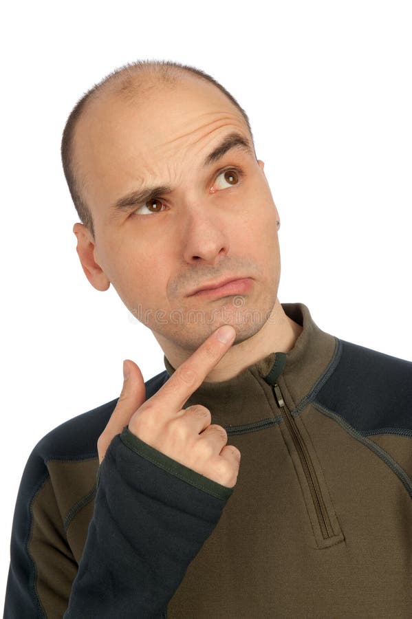 Handsome Young Man Thinking Stock Image - Image of alone, male: 22093711