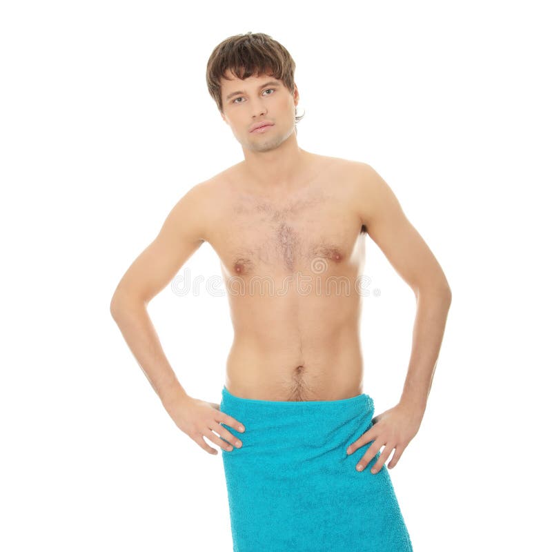 Handsome Young Man with the Towel Stock Image - Image of chest, health ...