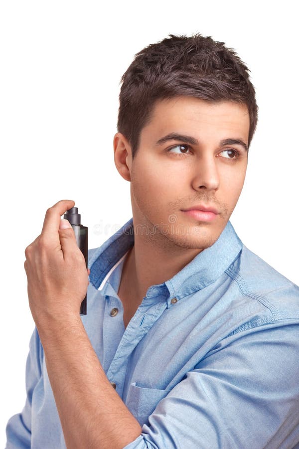 Man with perfume bottle stock photo. Image of masculine - 11587580