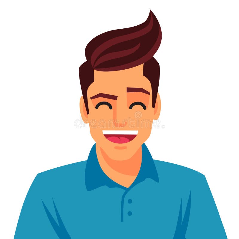 Handsome young man. Vector stock vector. Illustration of white - 79276865