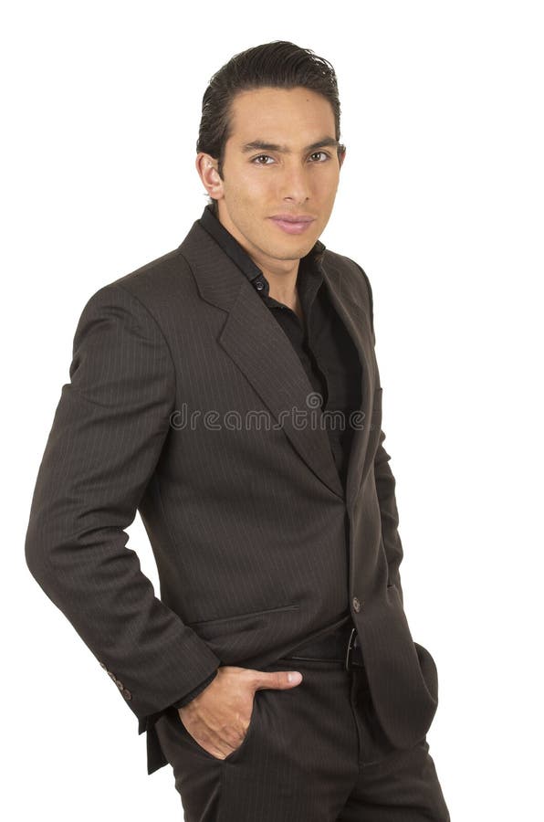 Handsome Young Man Wearing a Suit Posing with Stock Photo - Image of ...