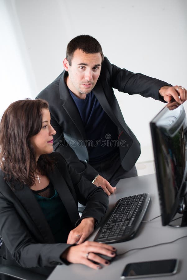 Handsome Young Manager with Her Assistant Stock Photo - Image of ...