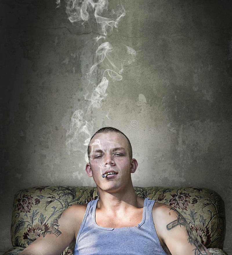 Handsome Young Punk in Grunge Room Stock Image - Image of puffs ...