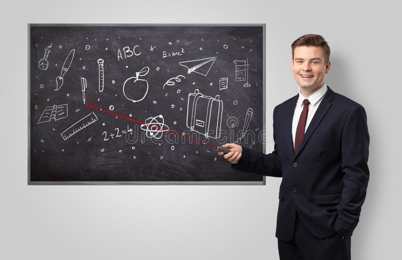 Handsome Man Teaching in Classroom Stock Photo - Image of class ...