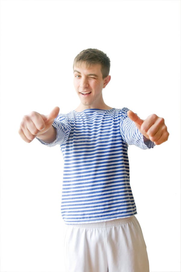Handsome youth thumbs up stock image. Image of concept - 29165469