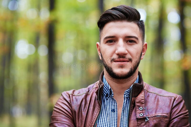 Handsomem Young Man Outdoor Stock Photo - Image of blurred, model: 49460470