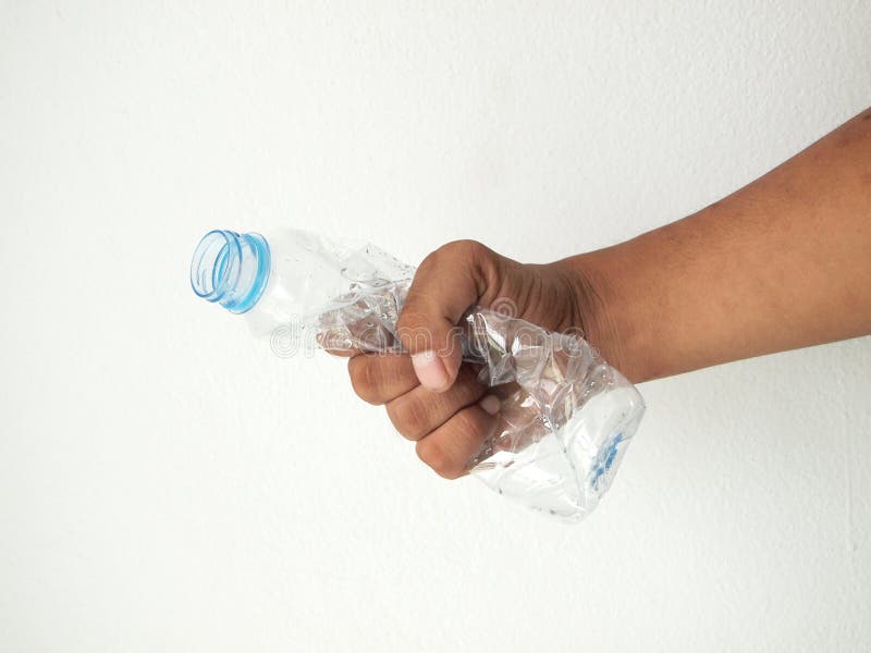 Hastigt Grepp För Två Hand Och Plast- Flaska För Vridning Fotografering ...