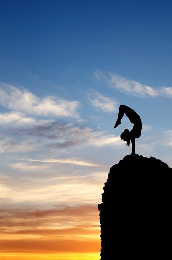 Handstand in sunset stock image. Image of happy, beauty - 30889961